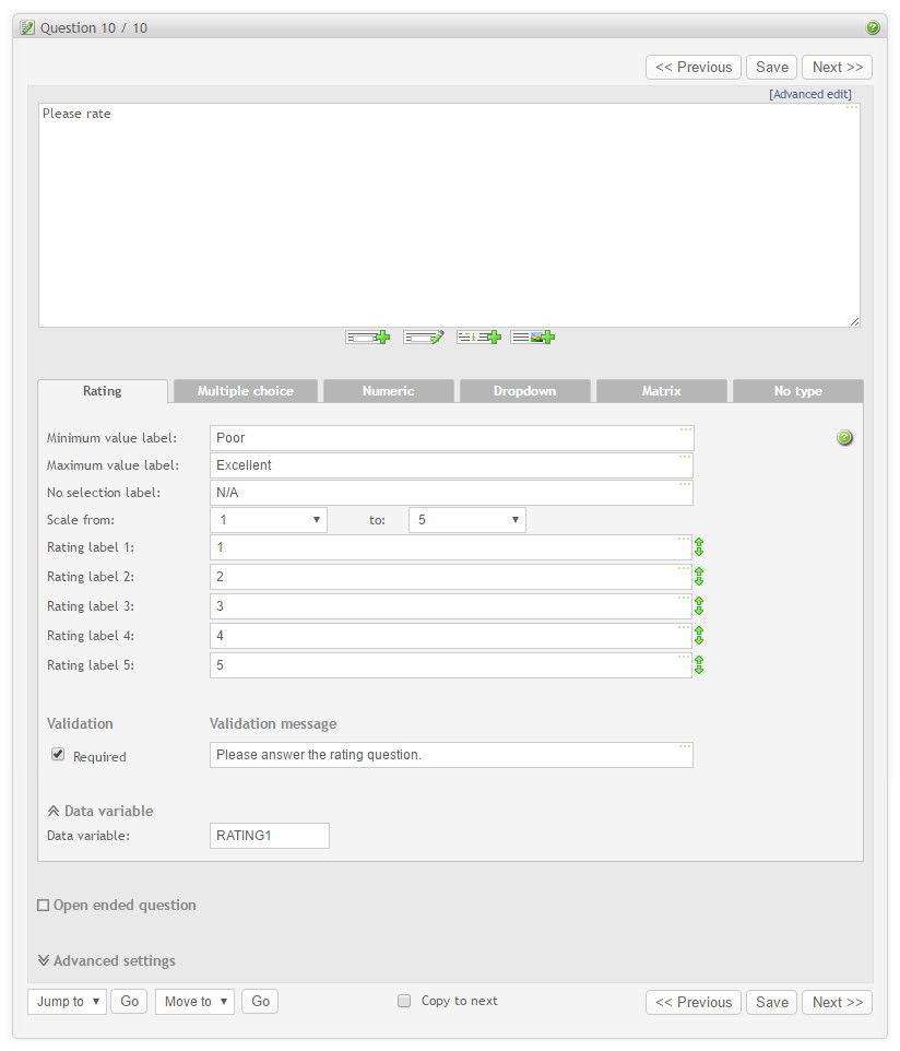 Survey Quick Start